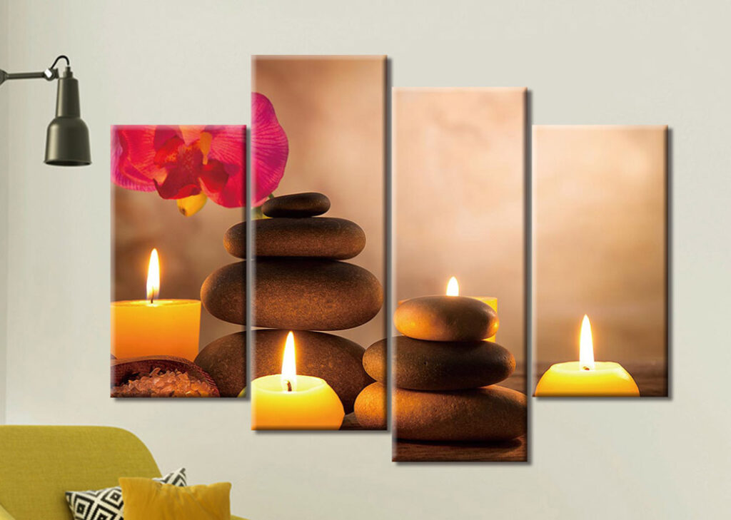 Tableau galets et bougies • Tabloide