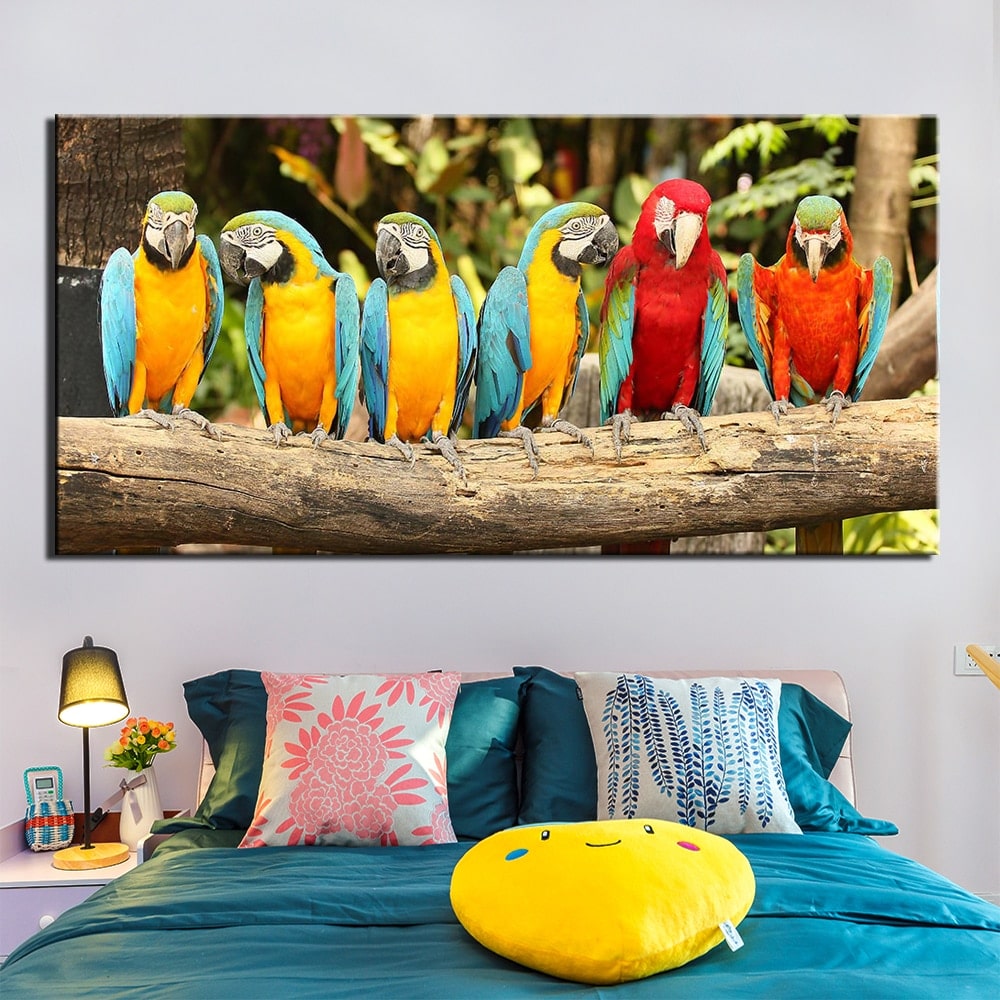 Tableau branche de perroquets • Tabloide