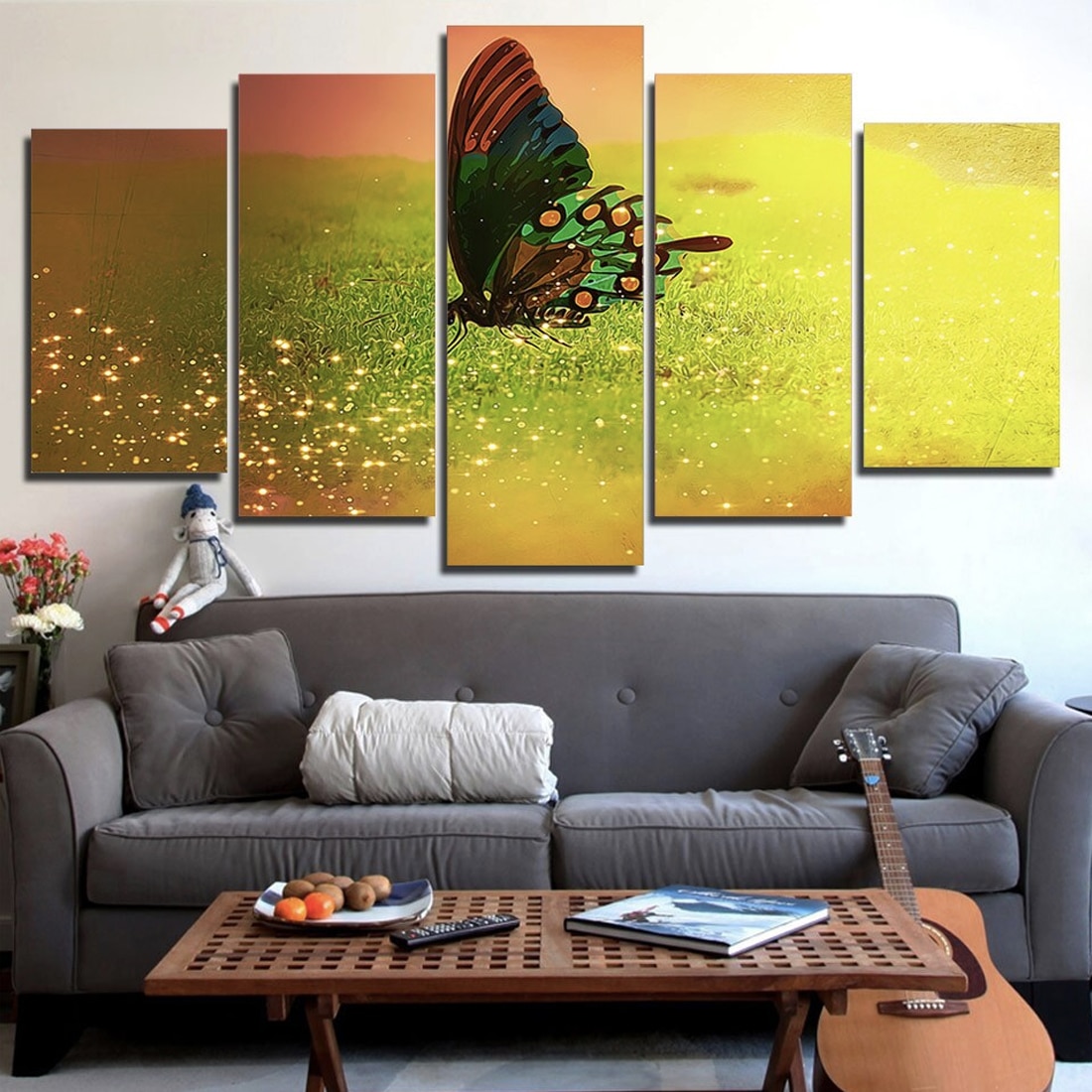 Tableau papillon dans un pré enchanté • Tabloide