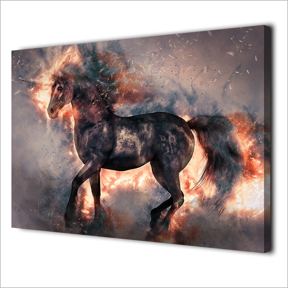 Tableau cheval licorne • Tabloide