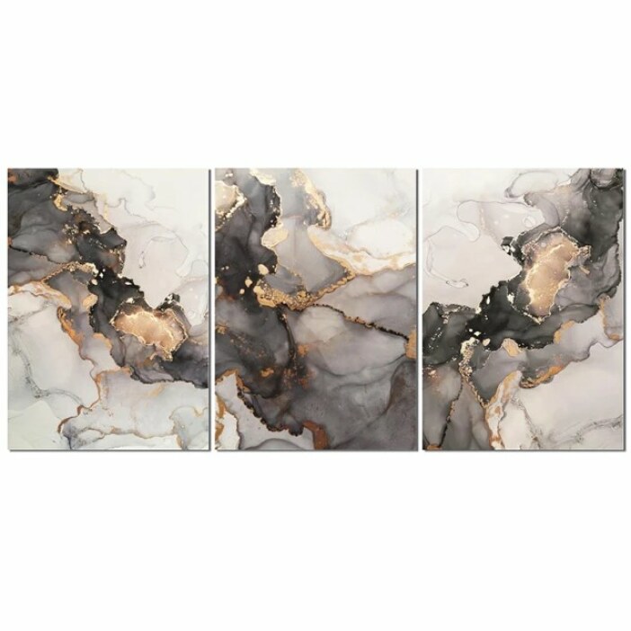 Tableau scandinave marbre dorée • Tabloide